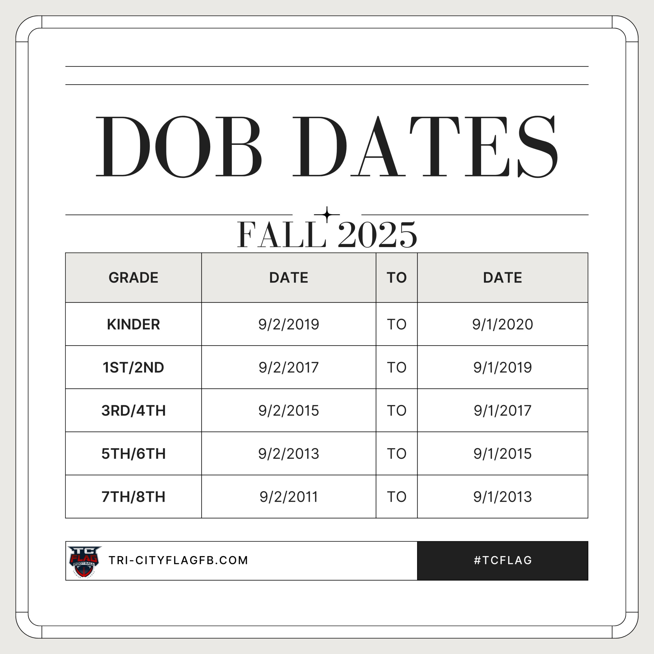 Player Registration - TC Flag Football